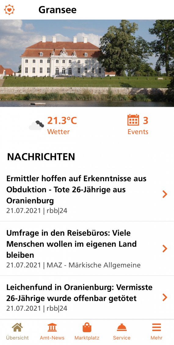 Gransee-App – Amt Gransee und Gemeinden